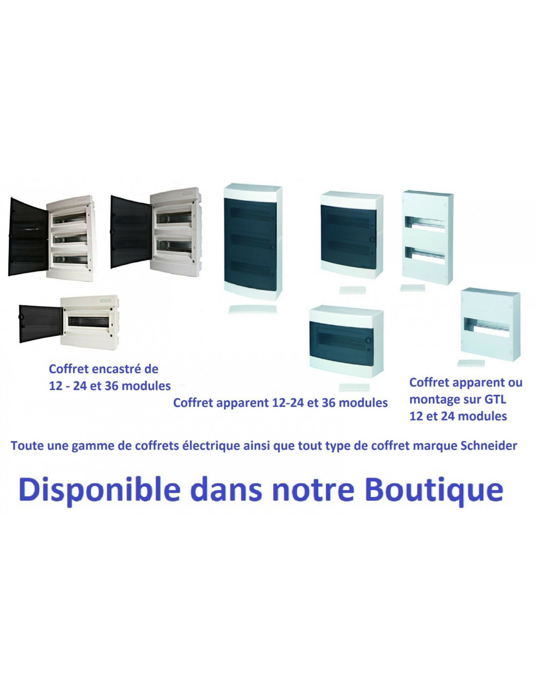 Coffret électrique ENCASTRE 24 modules 2 rangées avec porte translucide ...