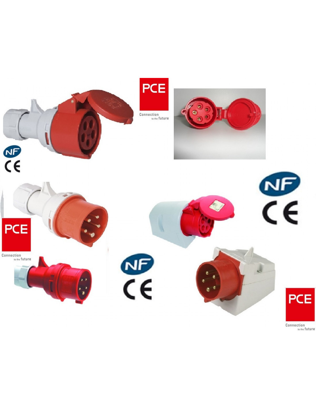 Prise mâle CEE monophasé 3 x 16A marque PCE